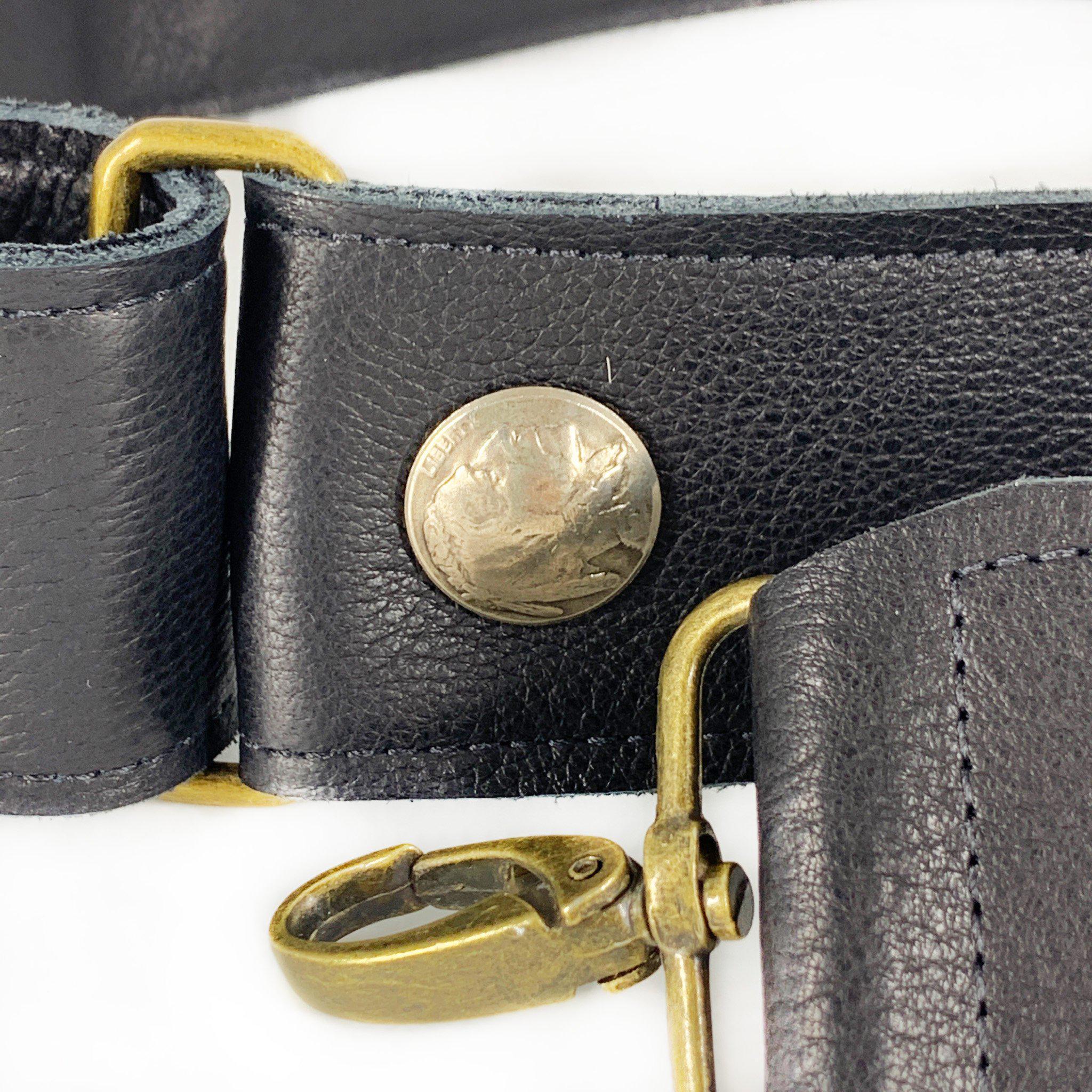 Black Leather Crossbody Strap